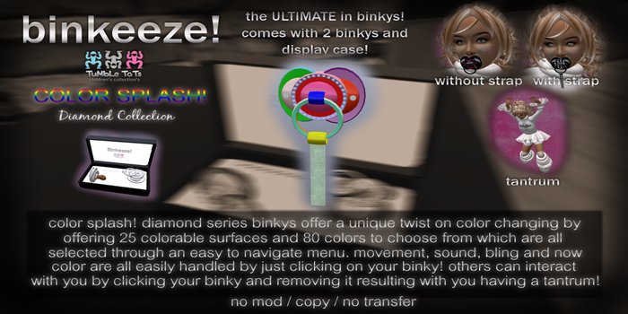 Second Life Marketplace - [b!] - color splash! diamond binky box